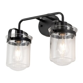 2-Light with Clear Glass Shade,Light Fixture for Bathroom Living Room ...